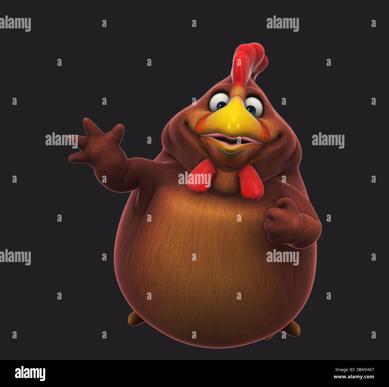 Fun 3D cartoon chicken waving Stock Photo - Alamy