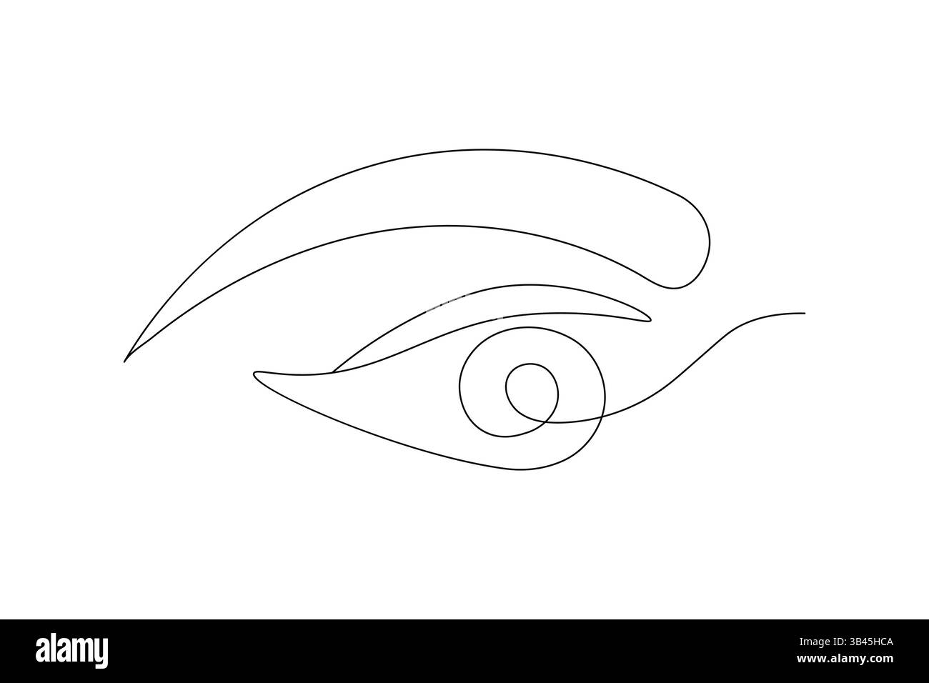 Eye symbol in continuous one line art of human eye sign outline vector ...
