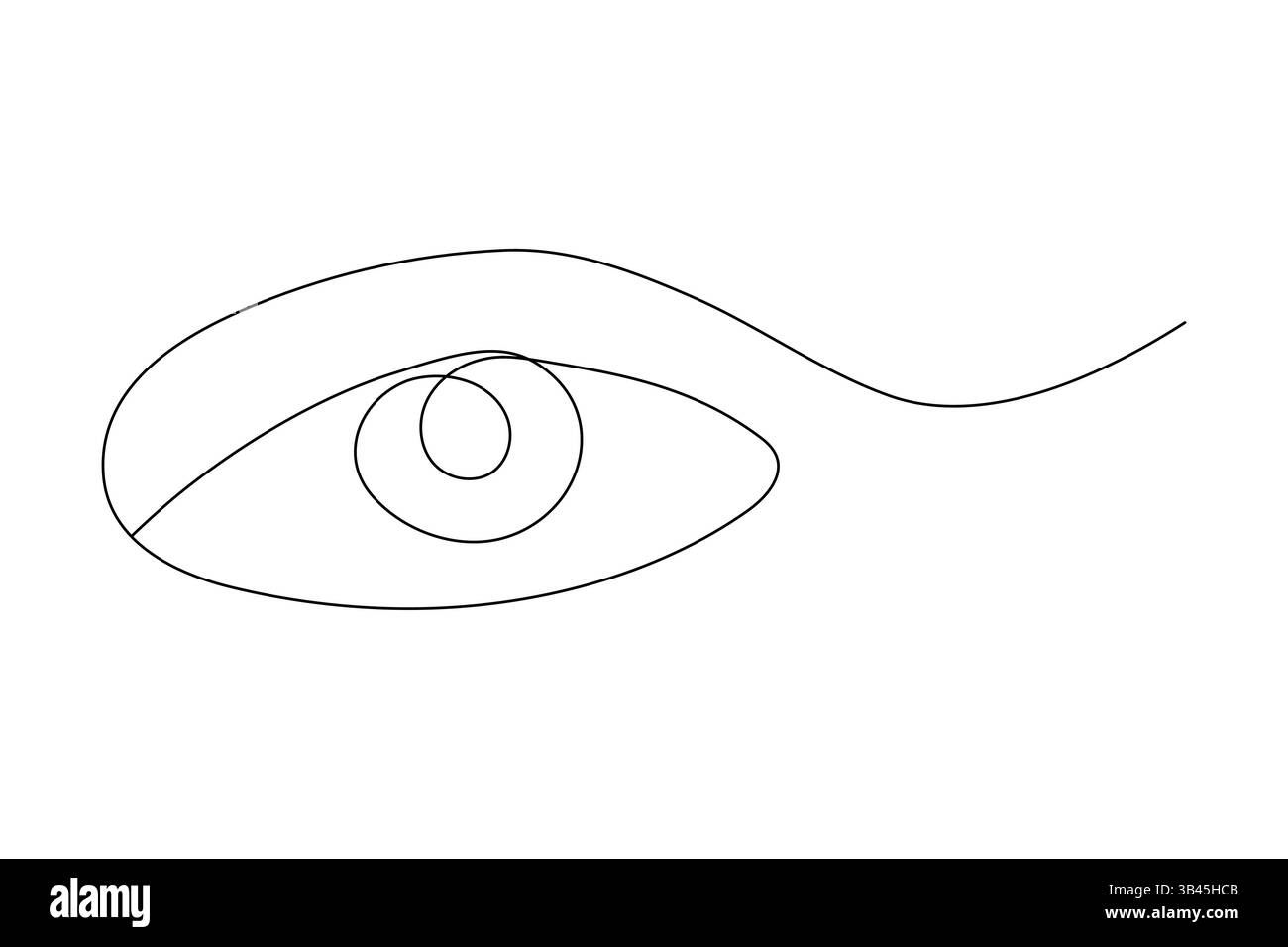 Eye symbol in continuous one line art of human eye sign outline vector ...