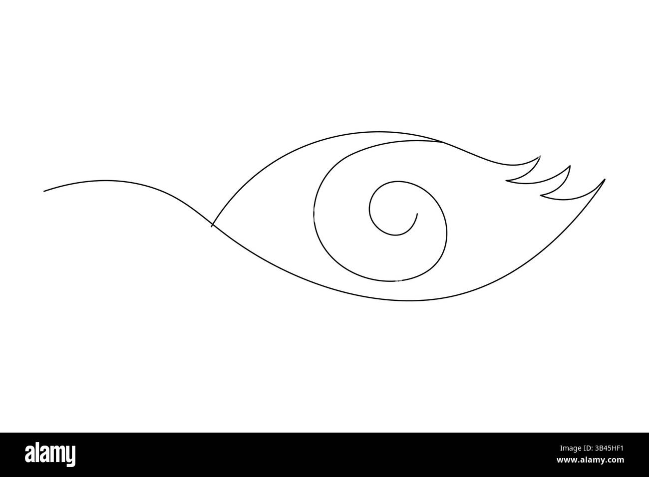 Eye symbol in continuous one line art of human eye sign outline vector ...