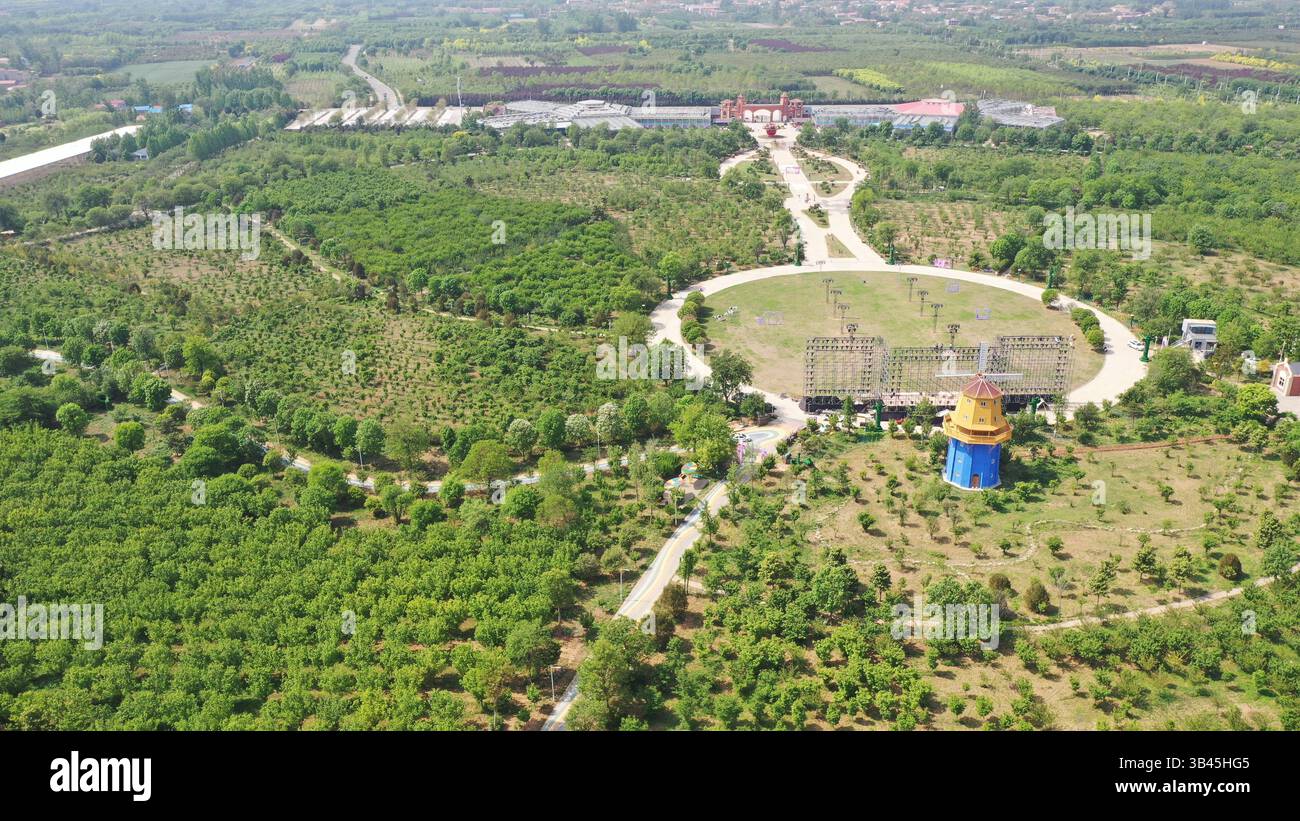 Aerial photo shows the Yanling colorful earth sightseeing and leisure ...