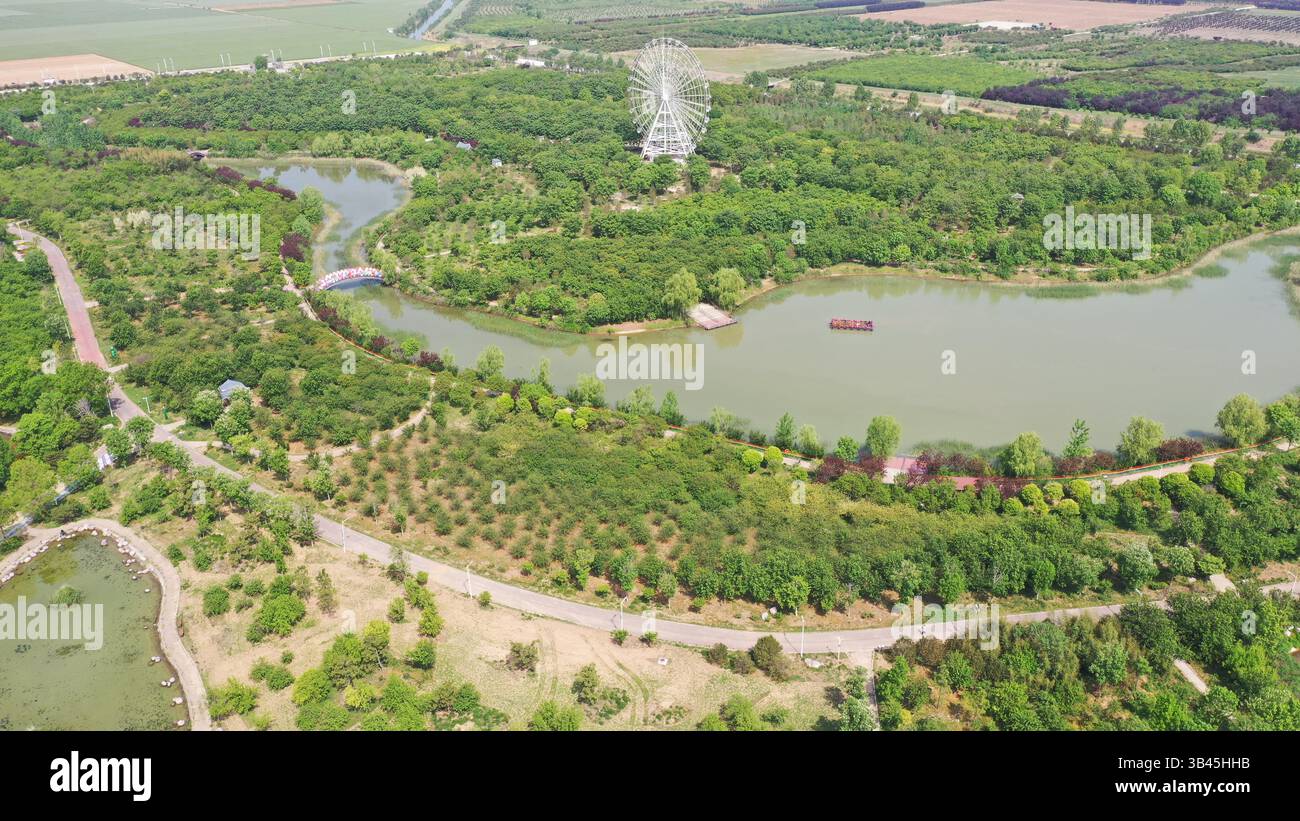 Aerial photo shows the Yanling colorful earth sightseeing and leisure ...