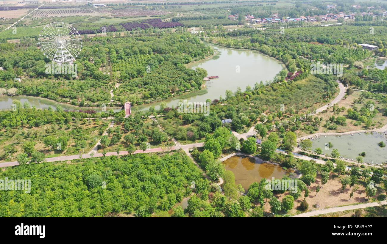 Aerial photo shows the Yanling colorful earth sightseeing and leisure ...
