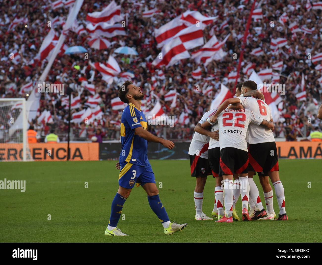 BUENOS AIRES, ARGENTINA - APRIL 27: River Plate goal celebration ...