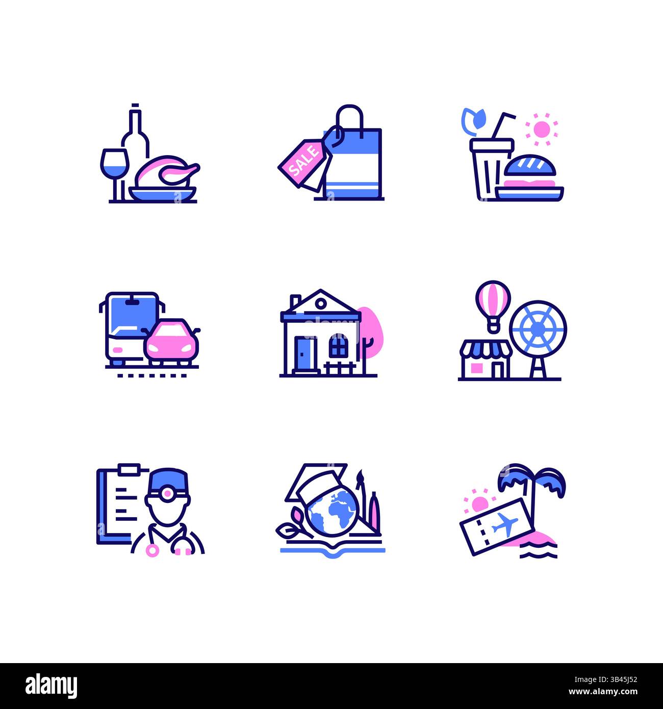 Blue budget bus Stock Vector Images - Alamy