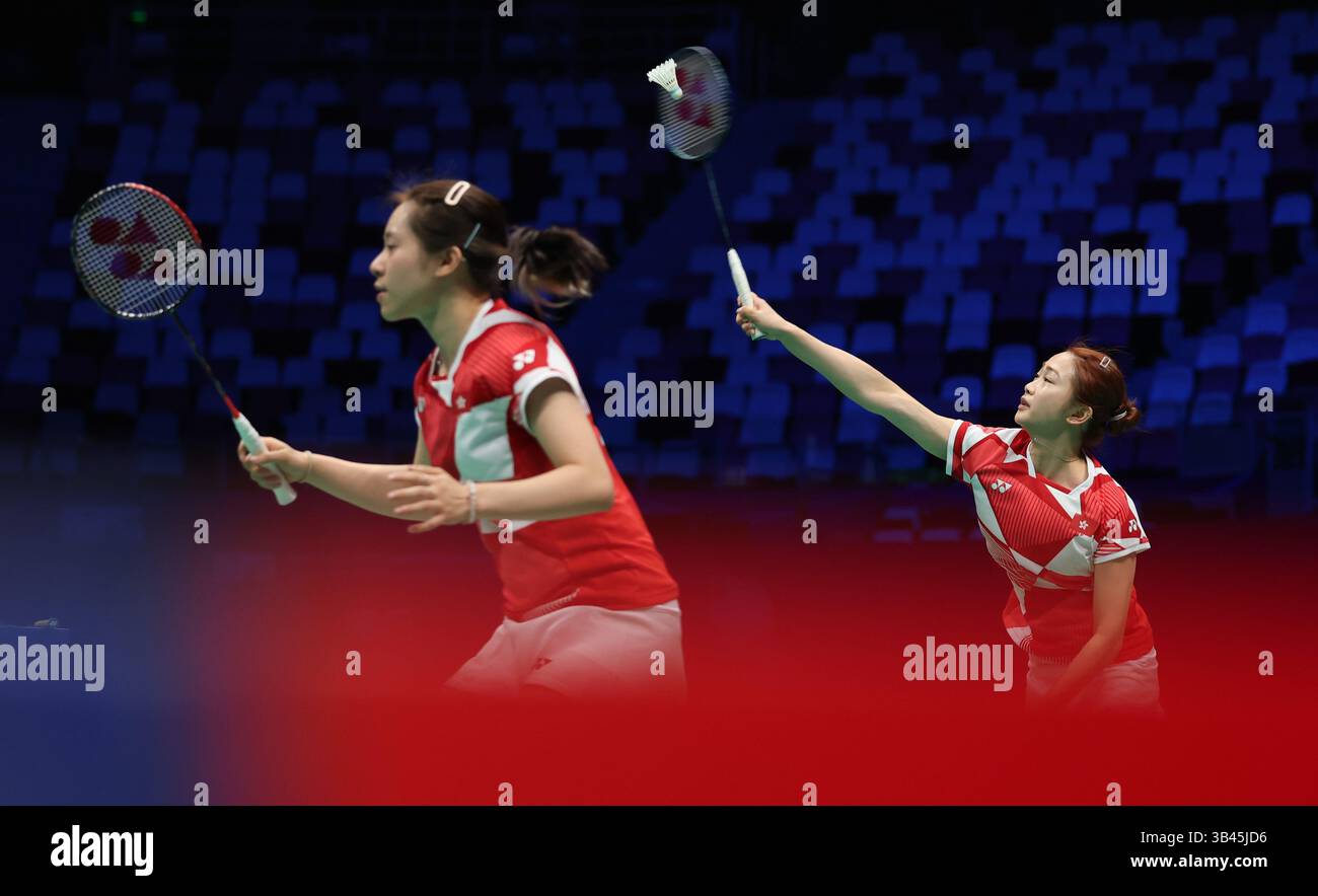 Xiamen, China's Fujian Province. 30th Apr, 2025. Lui Lok Lok (R)/Tsang ...