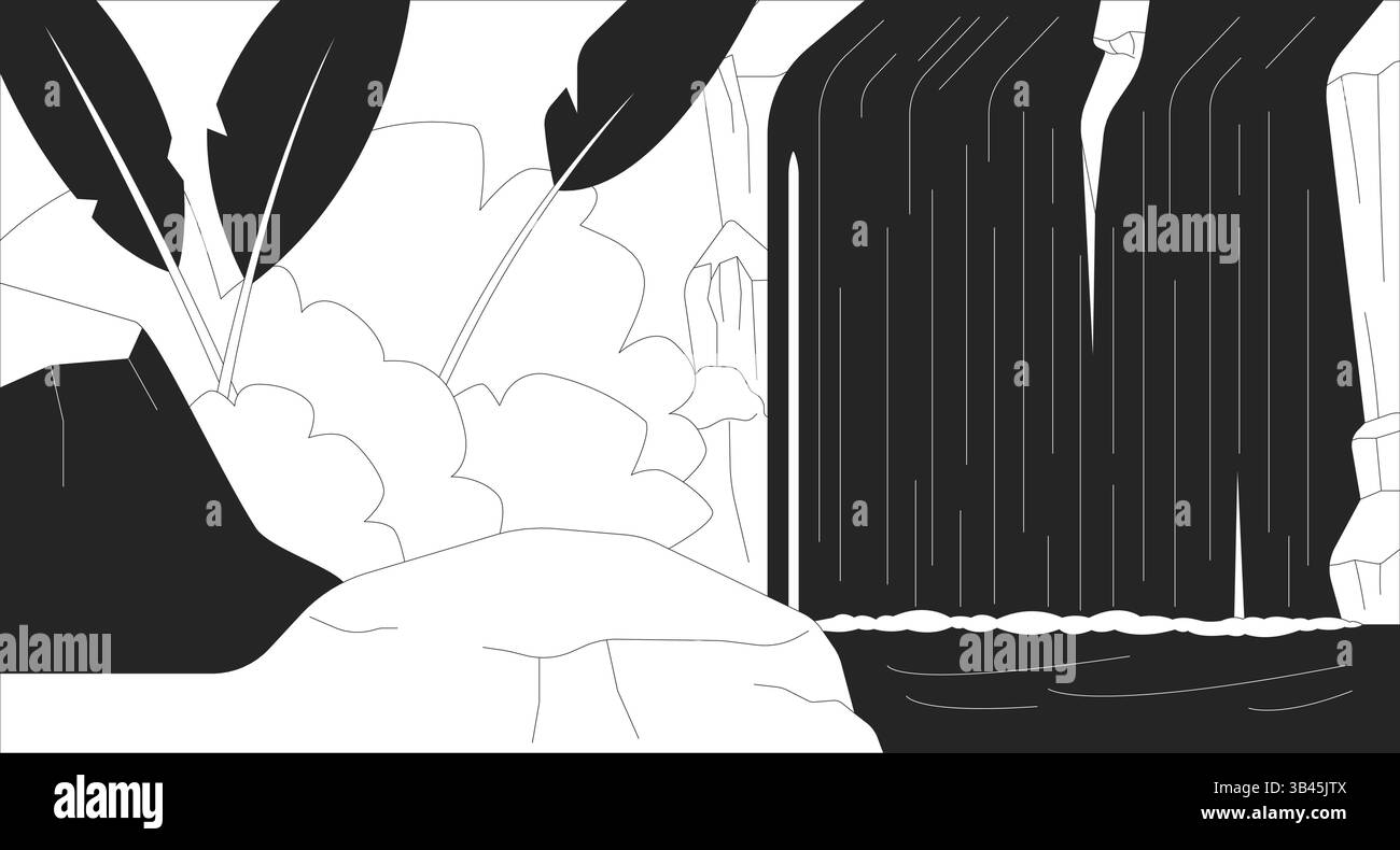 Water stream falling in waterfall Stock Vector Images - Alamy