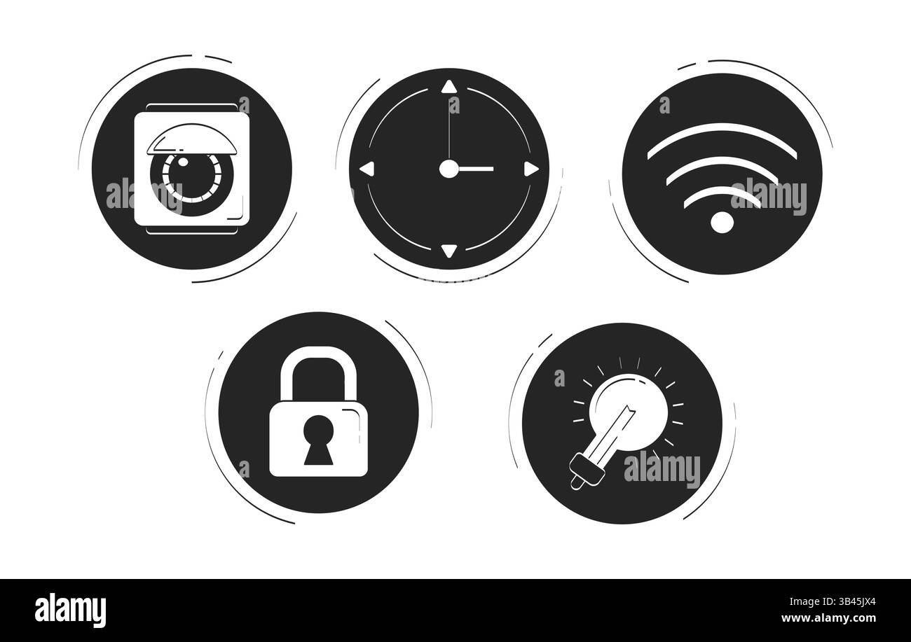 IoT smart home icons doodle linear objects set Stock Vector Image & Art ...