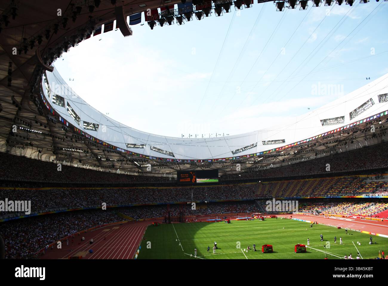Bird's Nest Stadium Interior during the 2008 Beijing Olympics, Beijing ...