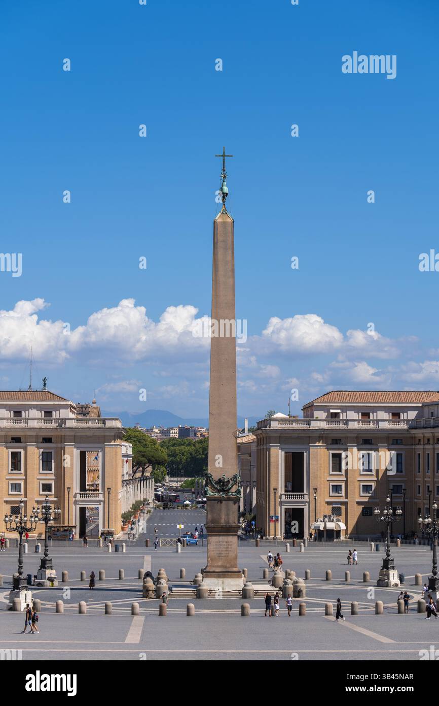 Ancient Egyptian obelisk on St. Peter Square in Vatican City Stock ...