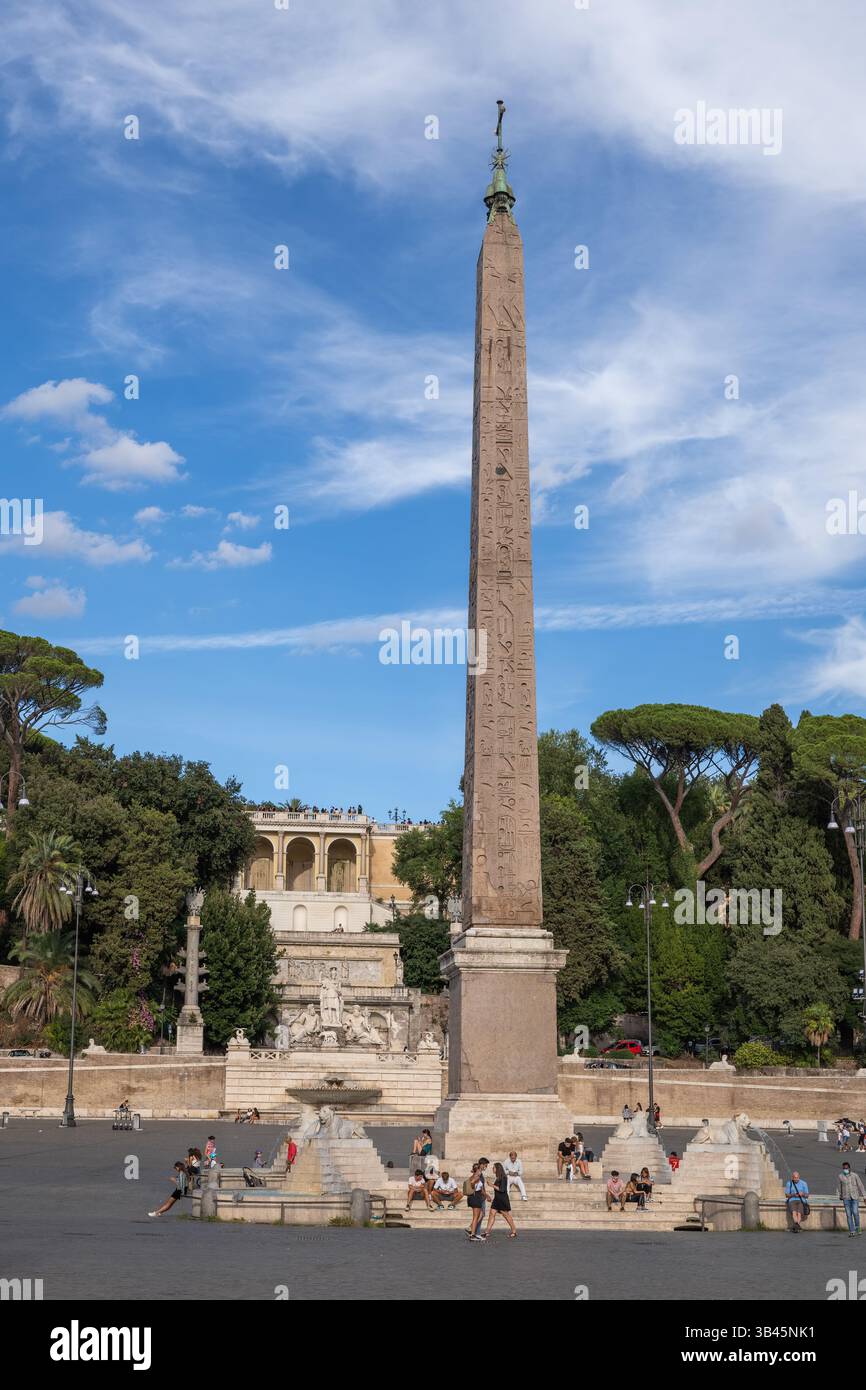 Ancient Egyptian obelisk of Sety I and Ramesses II from Heliopolis on ...