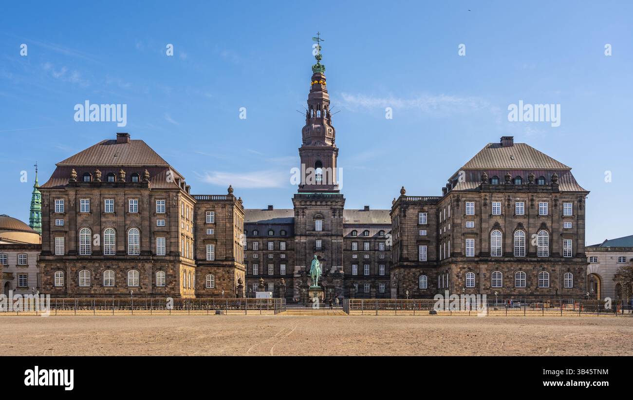 Christiansborg Palace stands majestically on Slotsholmen in Copenhagen ...