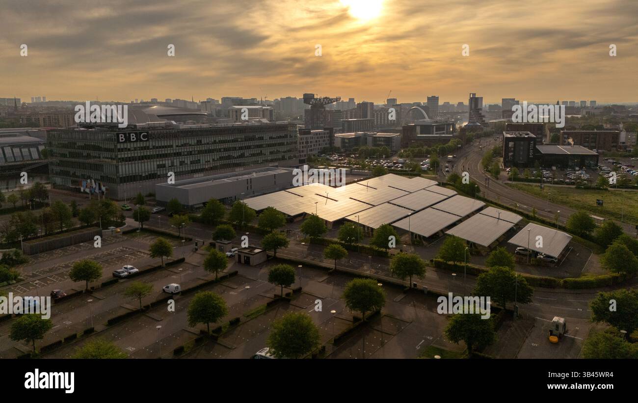 Ariel view of Glasgow with the hydro, bbc building & sec Stock Photo ...