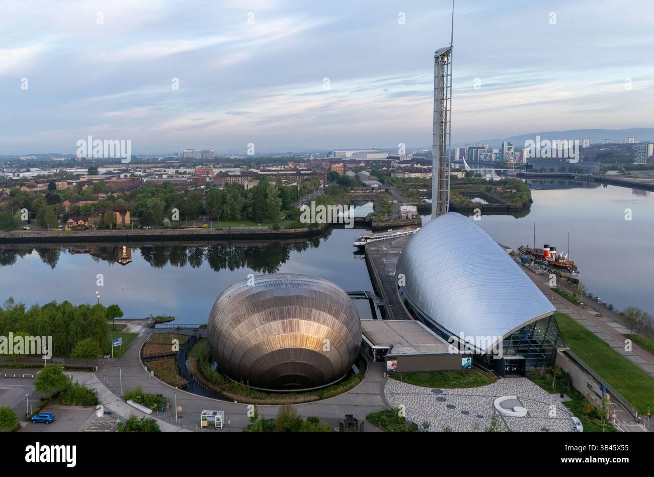 Ariel view of Glasgow with the hydro, bbc building & sec Stock Photo ...