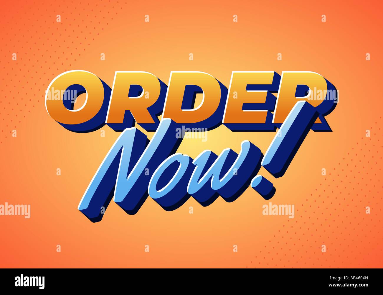 A vibrant retro style "Order Now!" text effect featuring bold gradient ...
