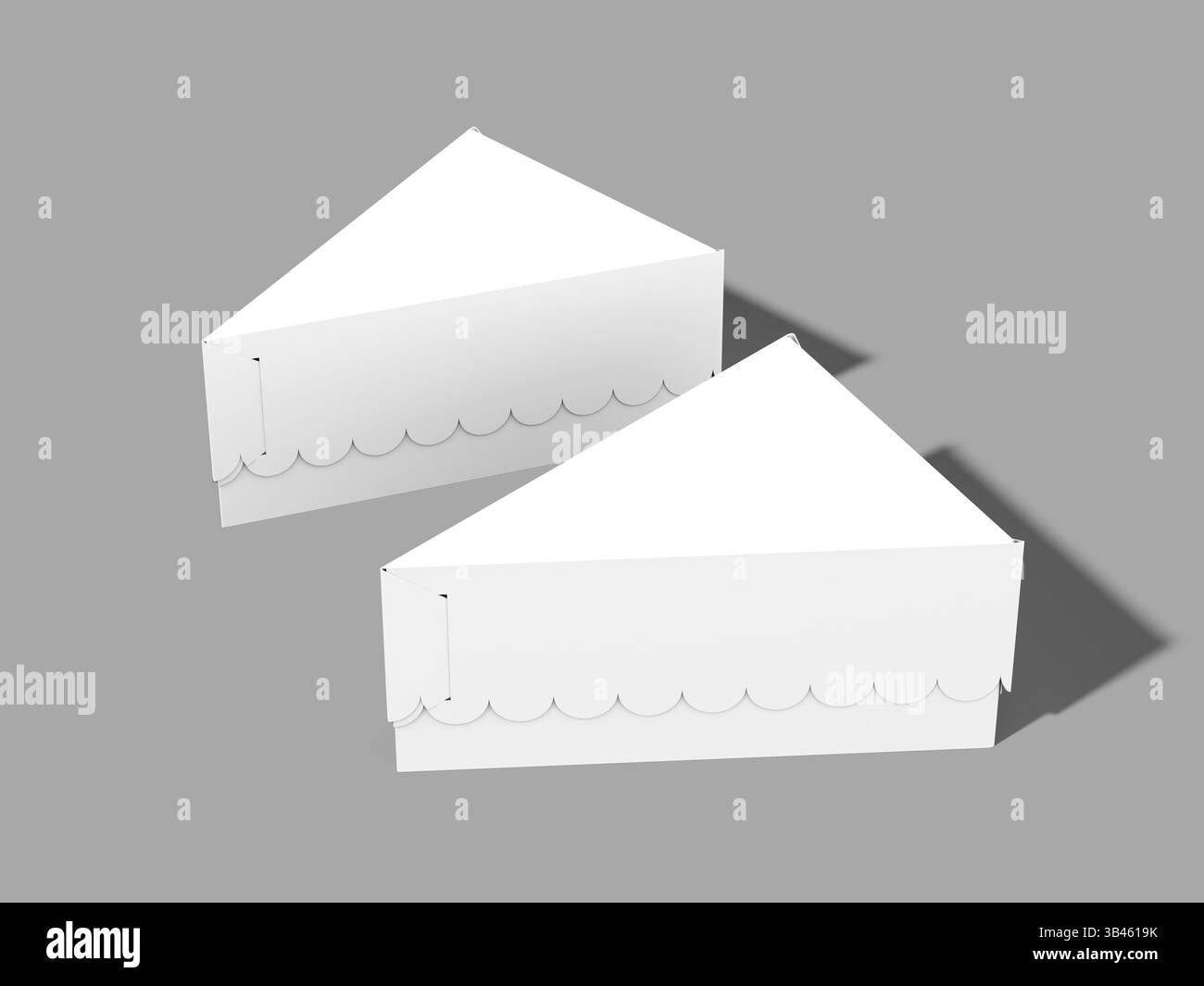 White Blank Triangle Cake Packaging Mockup 3D Rendering Stock Photo - Alamy