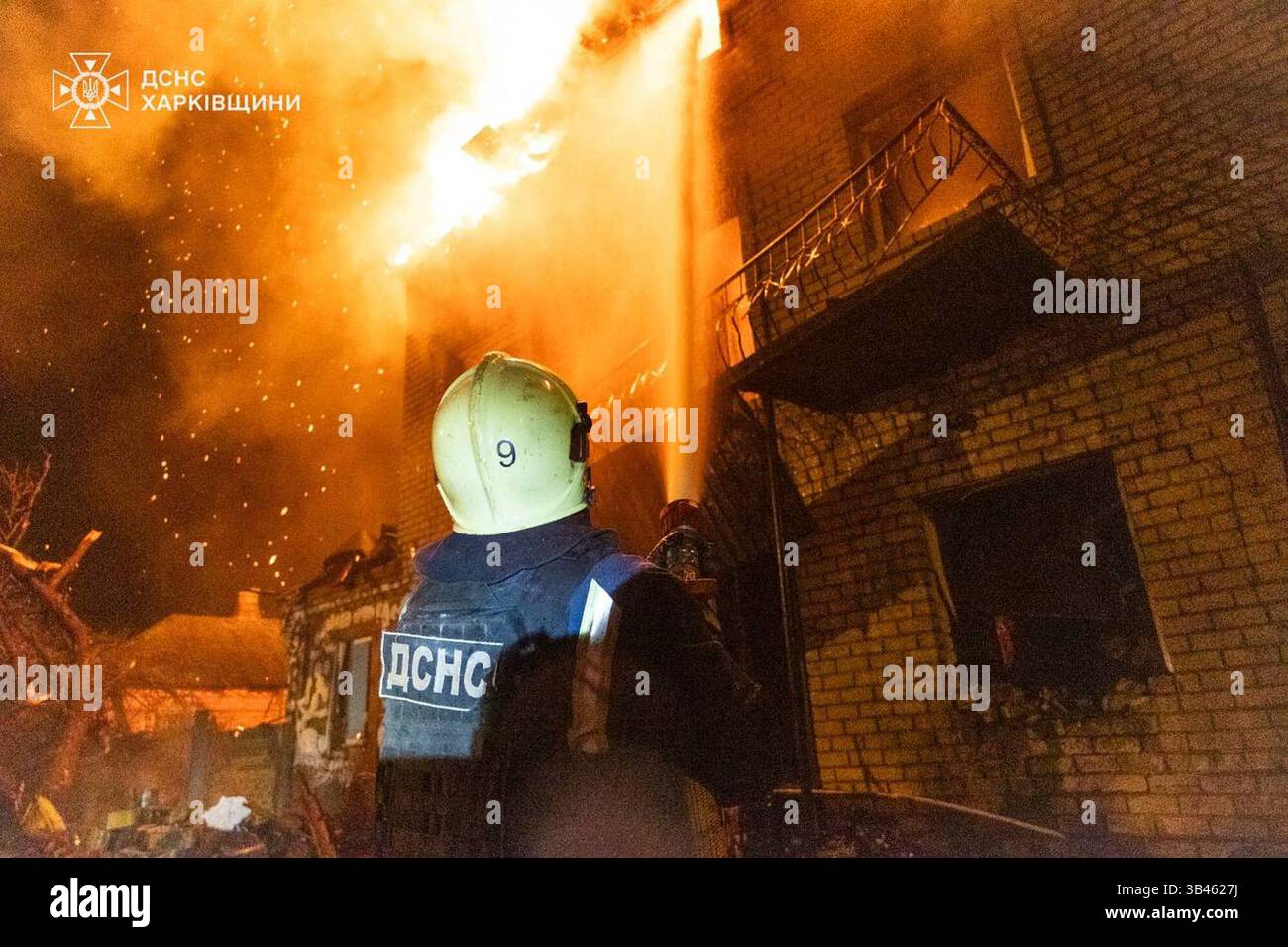 In this photo provided by the Ukrainian Emergency Service, emergency ...