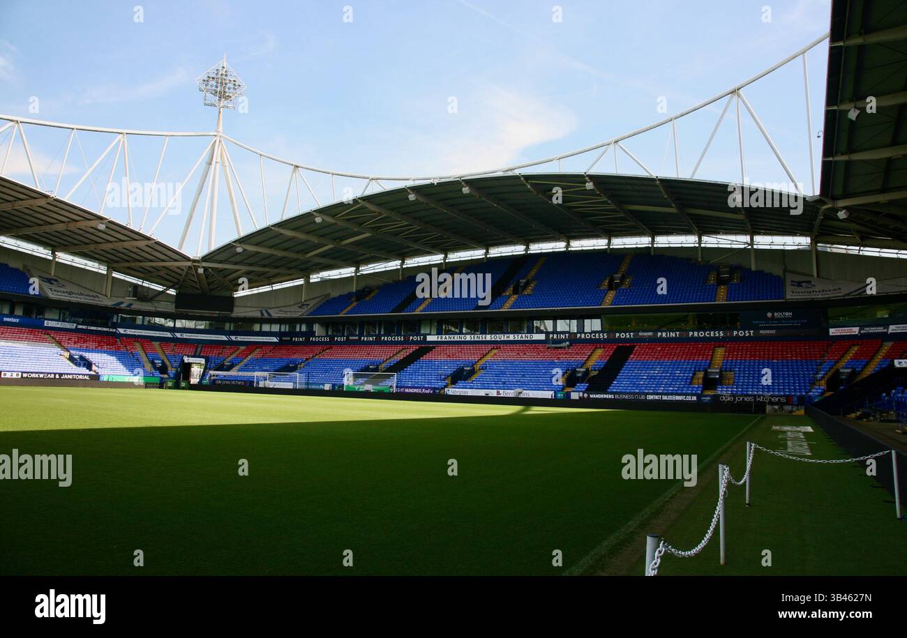 A view of the South Stand, at the Toughsheet Community Stadium, home to ...