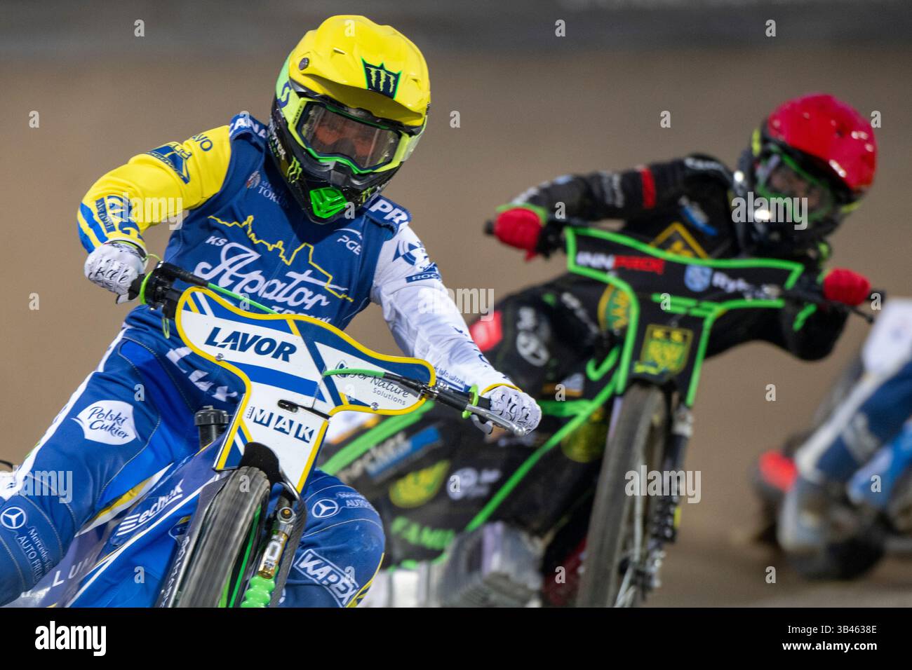Rybnik, Poland. 30th Apr, 2025. Patryk Dudek of PRES Torun leads Rohan ...