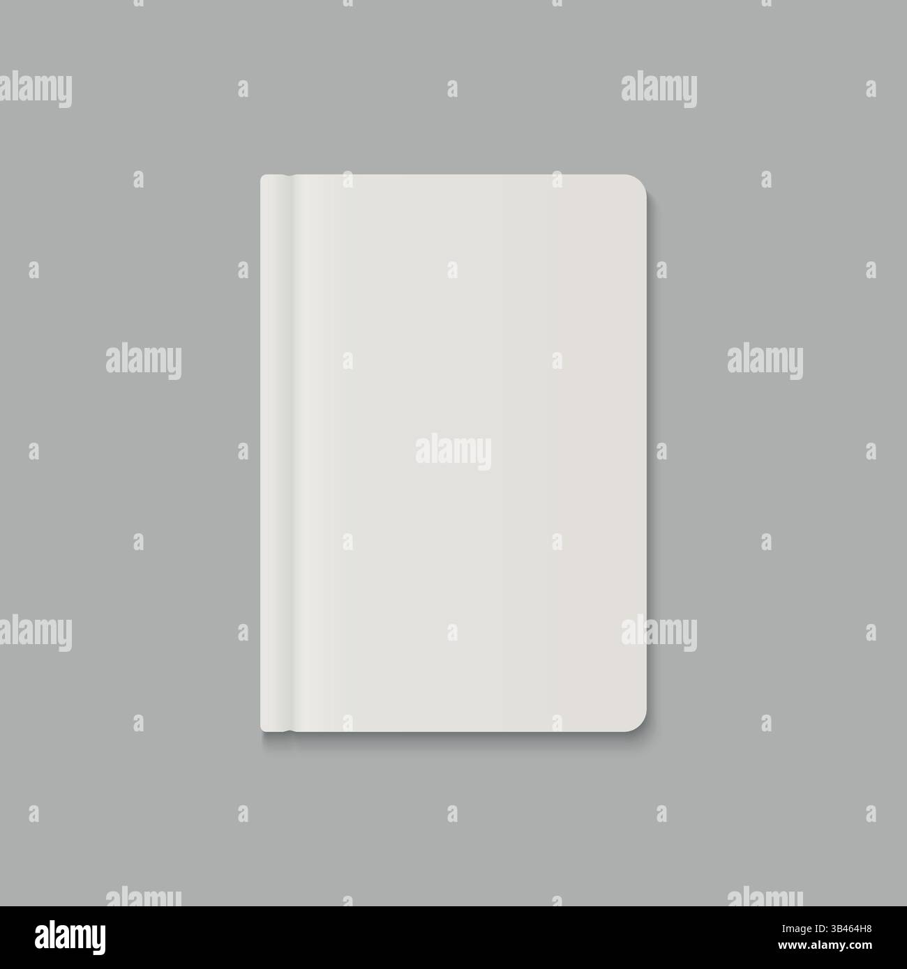 Simple closed white notebook with a smooth cover and rounded edges, set ...