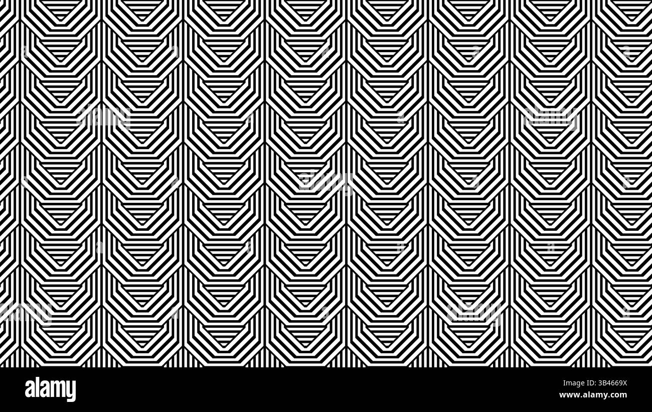 Seamless black and white geometric pattern with nested chevron shapes ...