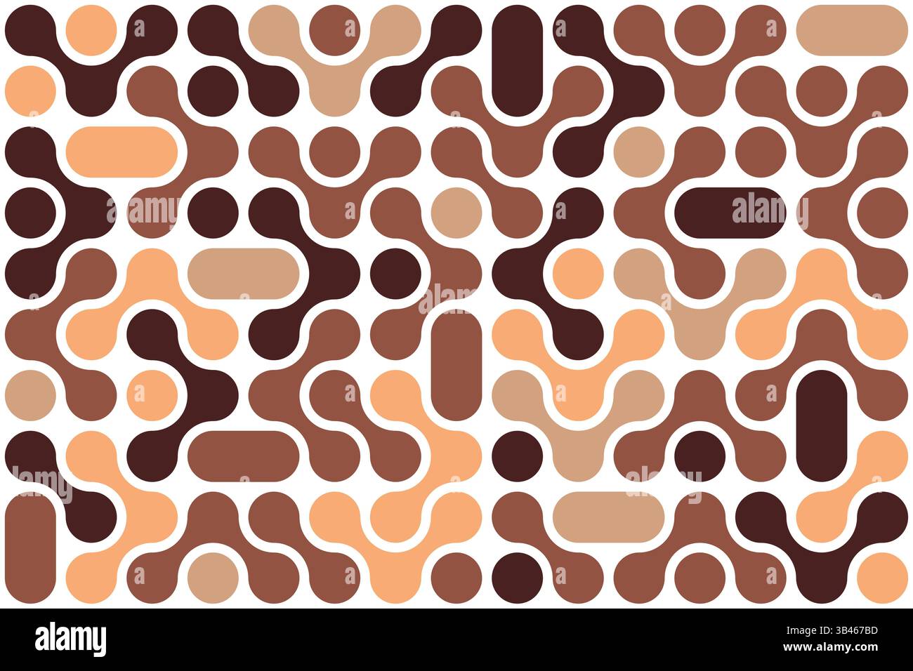 Curved tile shapes in shades of brown, tan, and peach on clean white ...