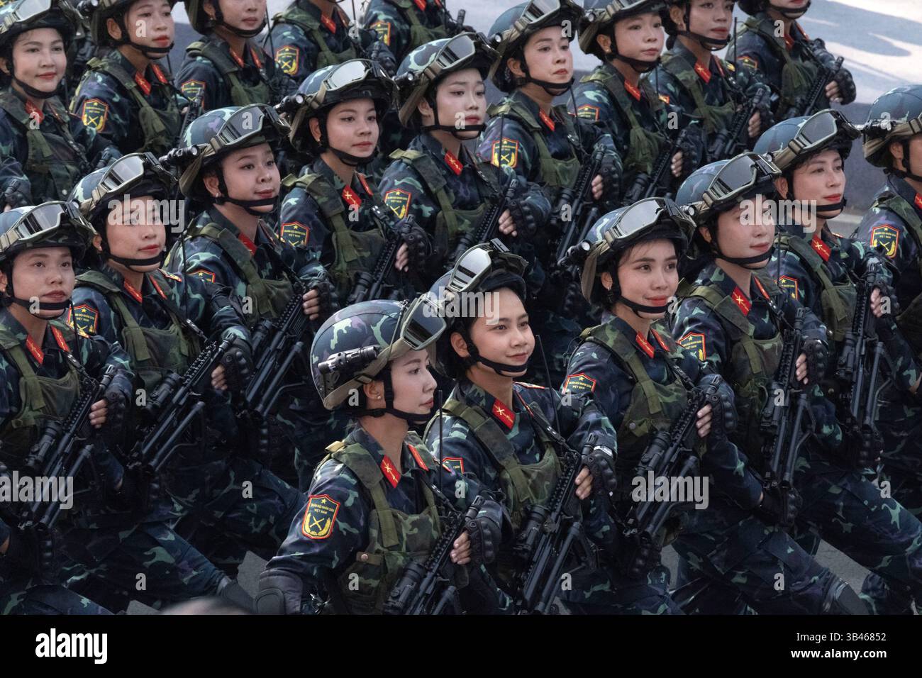 Female special task force march during a parade celebrating the 50th ...