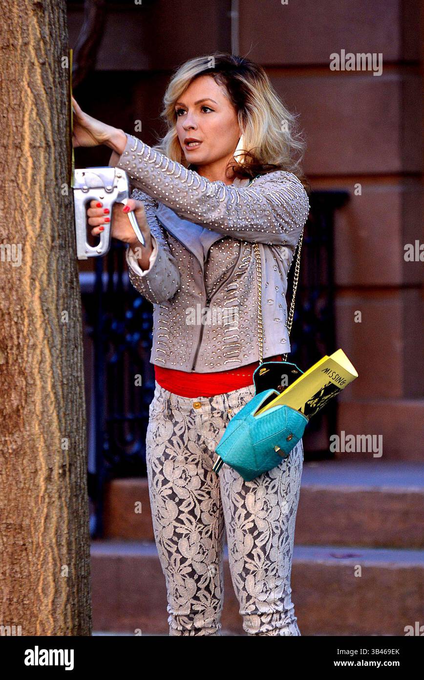 Lindsey Gort on the set of the TV show 'The Carrie Diaries' in New York ...