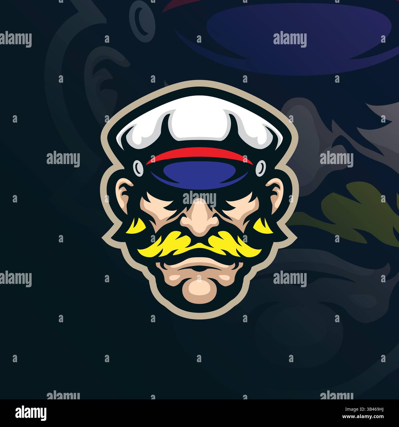 Captain mascot logo design vector with modern illustration concept ...