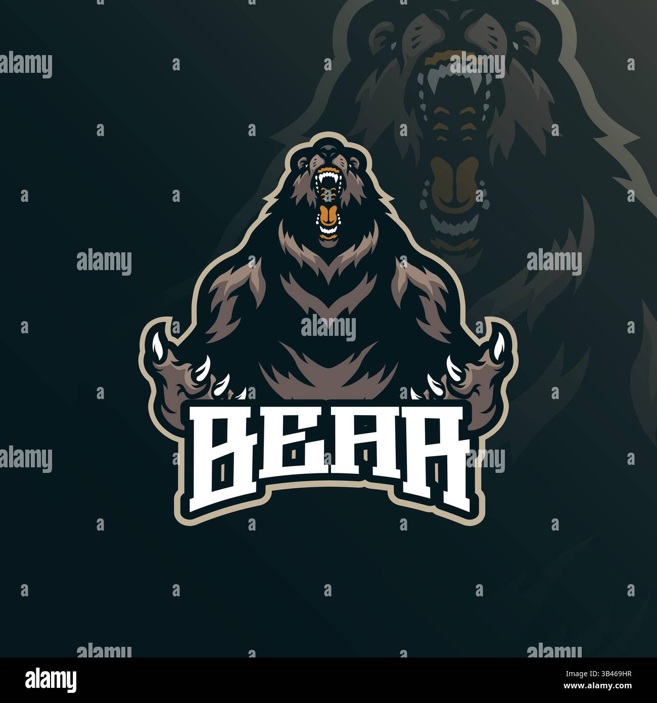 Bear mascot logo design vector with modern illustration concept style ...