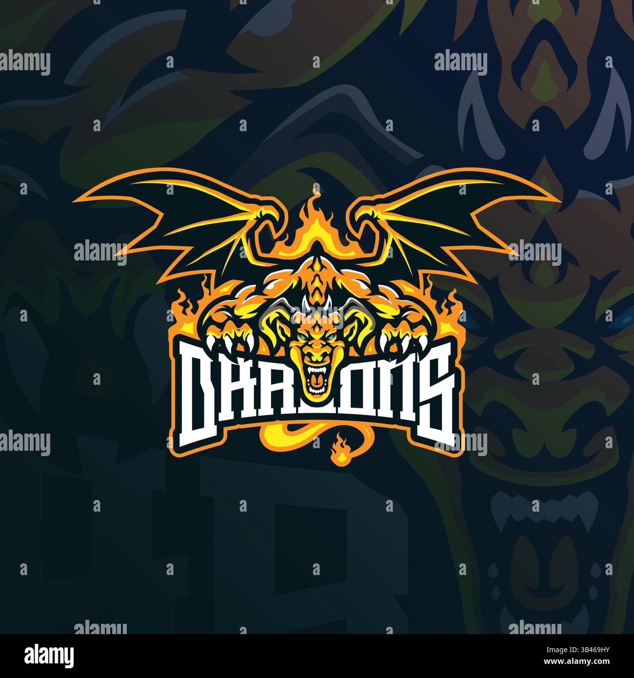 Dragon mascot logo design vector with modern illustration concept style ...