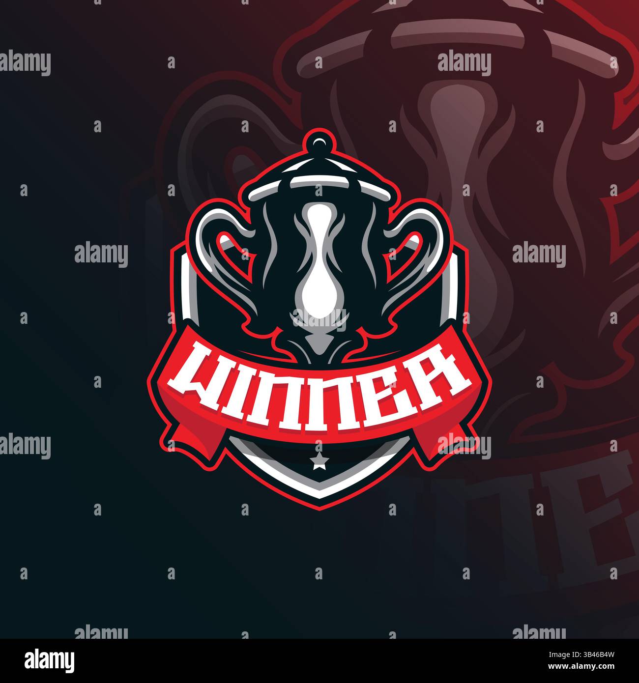 Winner mascot logo design with modern illustration concept style for ...