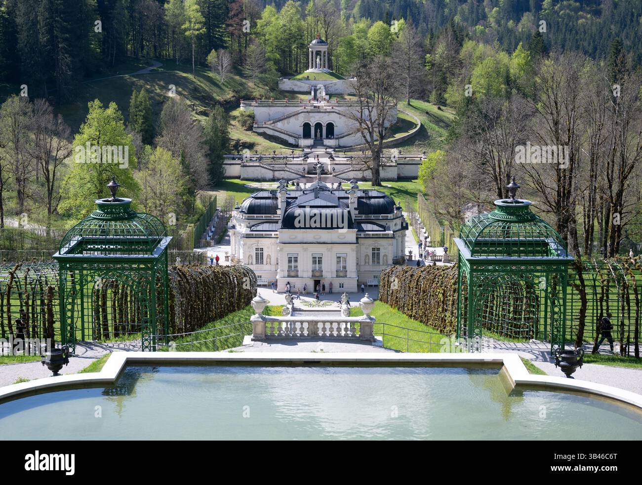 Ettal, Germany. 30th Apr, 2025. The park at Linderhof Palace. After ...