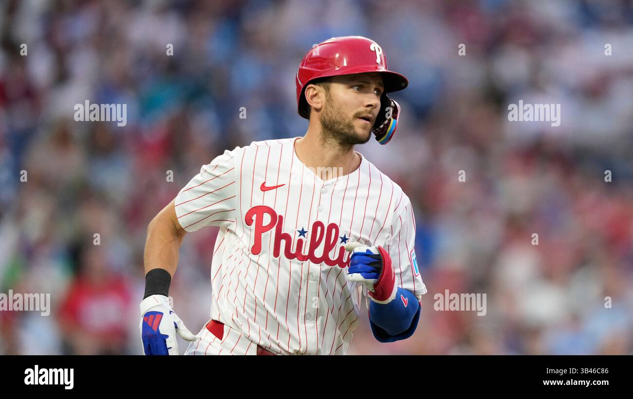 Philadelphia Phillies' Trea Turner plays during a baseball game ...