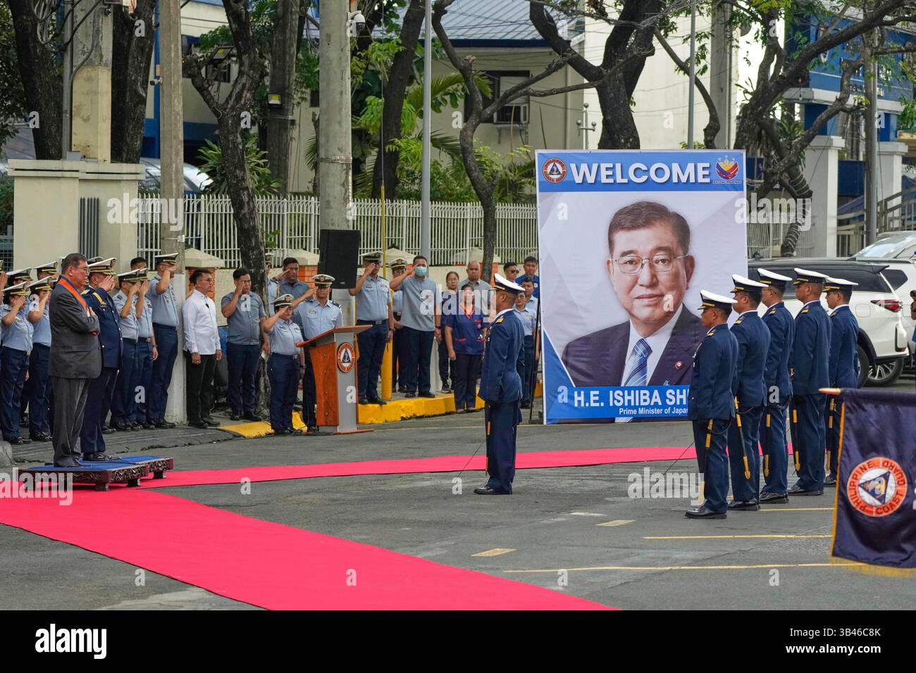 Japanese Prime Minister Shigeru Ishiba, left, stands beside Philippine ...