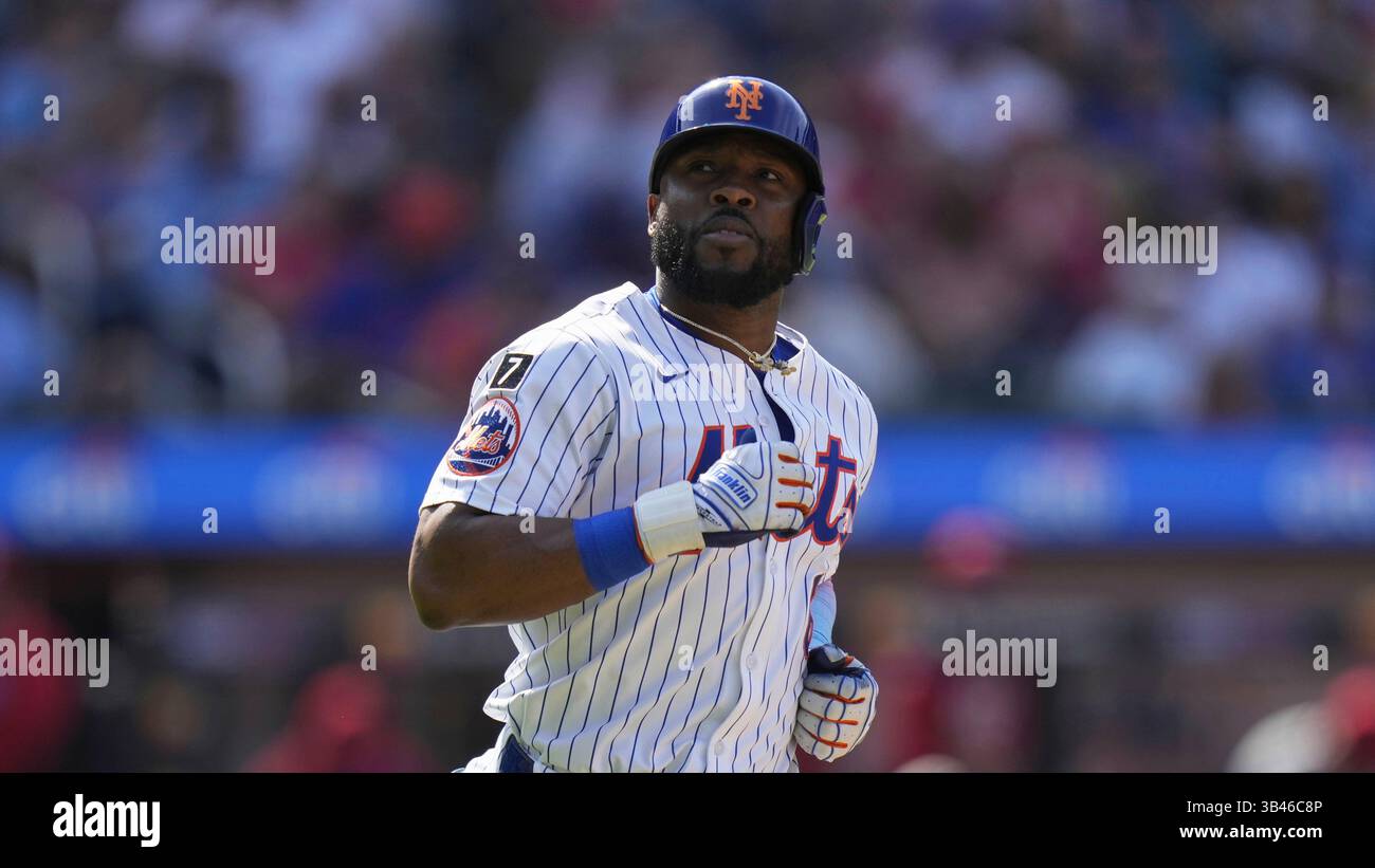 New York Mets' Starling Marte during the ninth inning of a baseball ...
