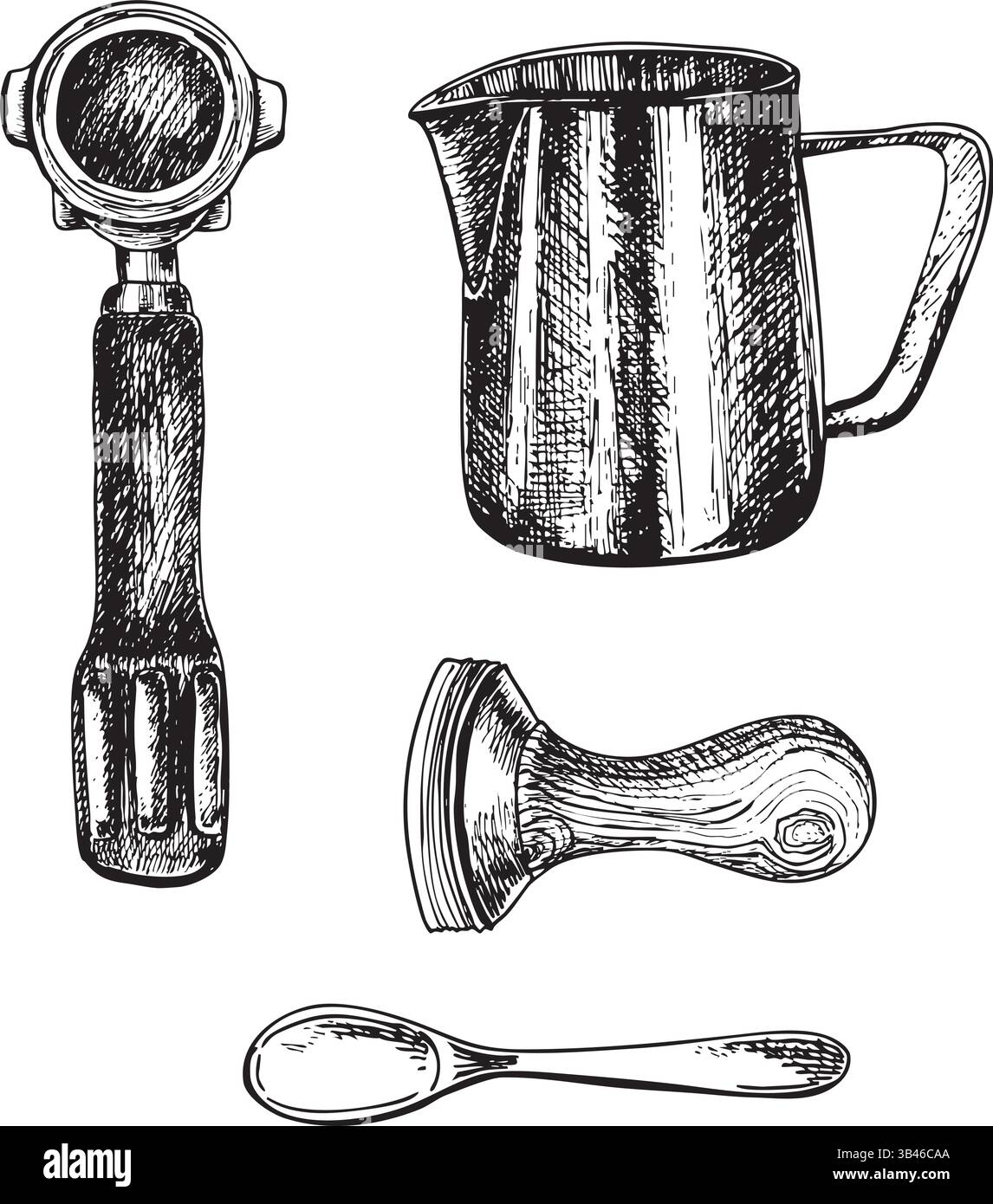 Coffee spoon in hand Black and White Stock Photos & Images - Alamy