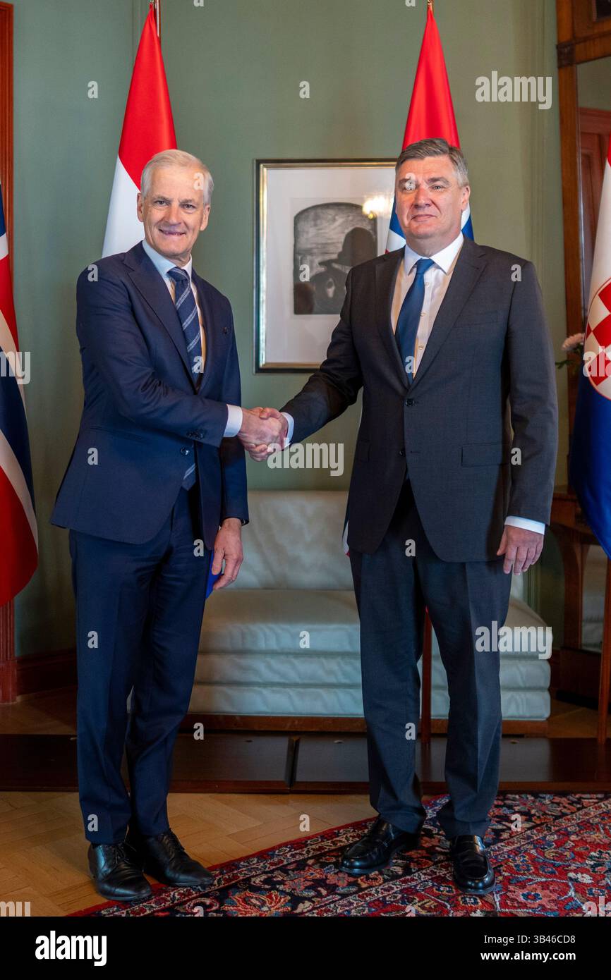 Oslo 20250430. Prime Minister Jonas Gahr Store meets with Croatian ...