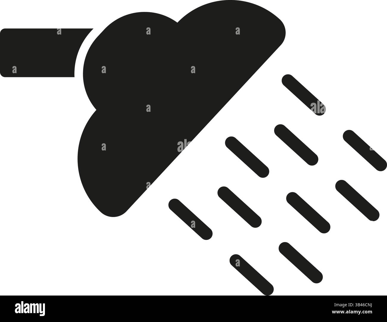 Shower Head With Water Drops Solid Icon. Personal Hygiene, Daily ...