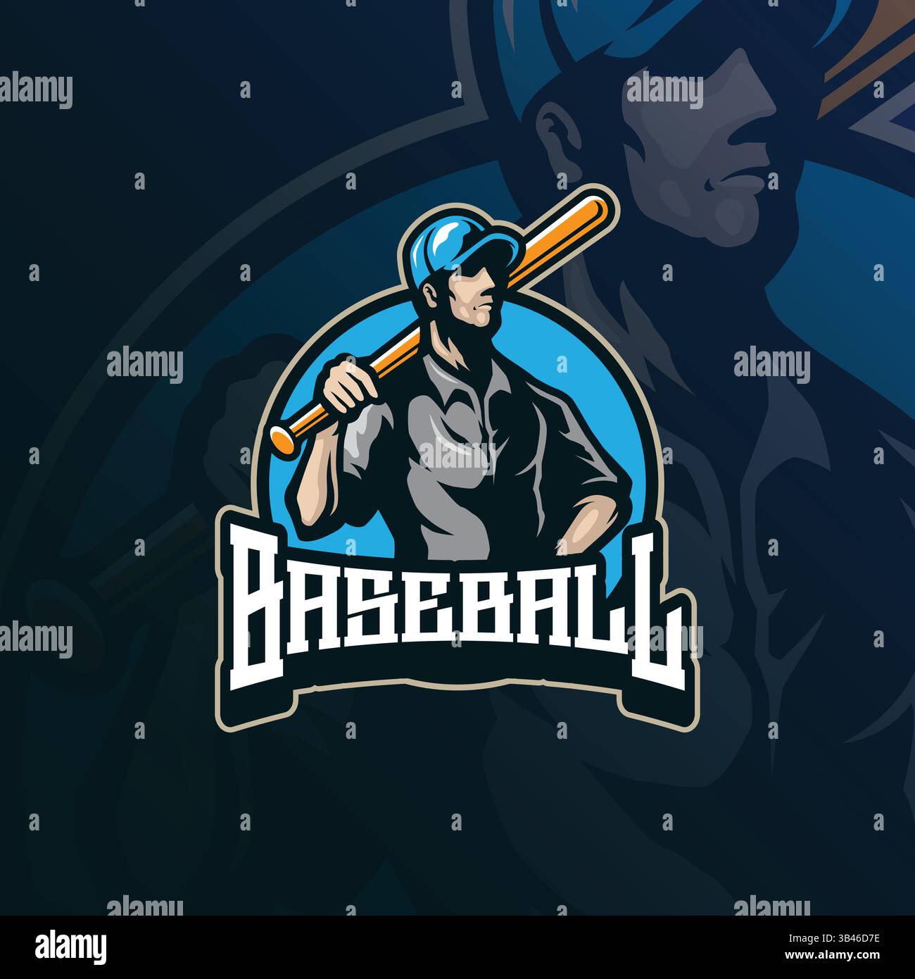 Baseball mascot logo design with modern illustration concept style for ...