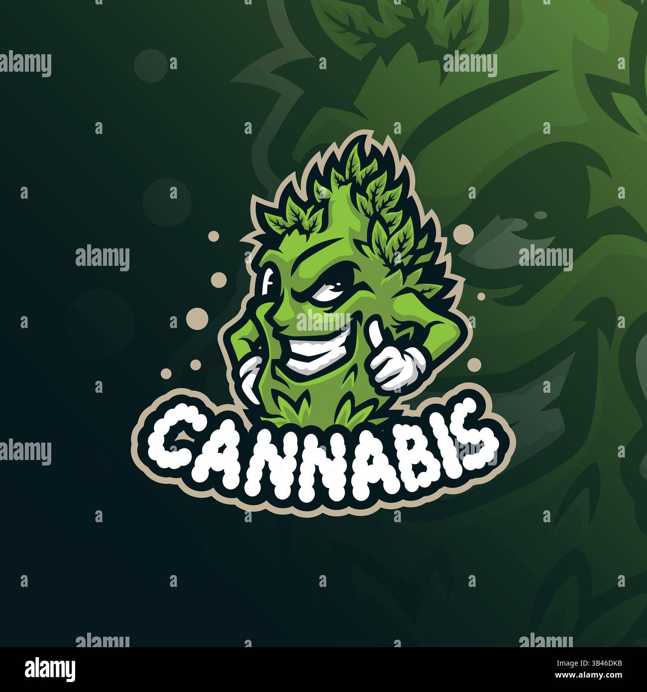 Cannabis mascot logo design with modern illustration concept style for ...