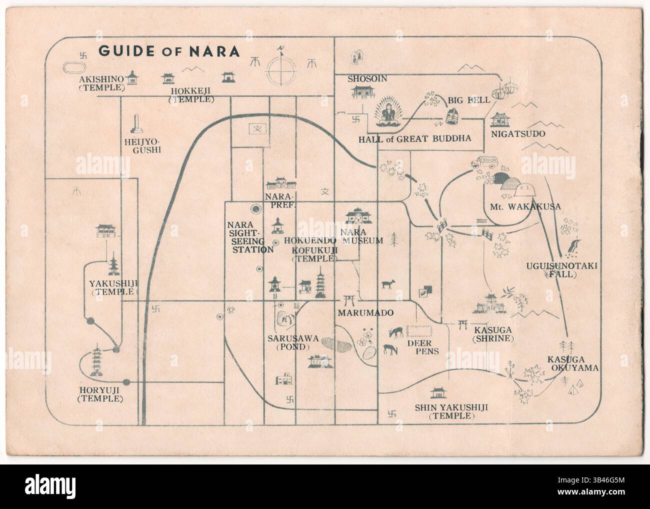 Nara guide map hi-res stock photography and images - Alamy