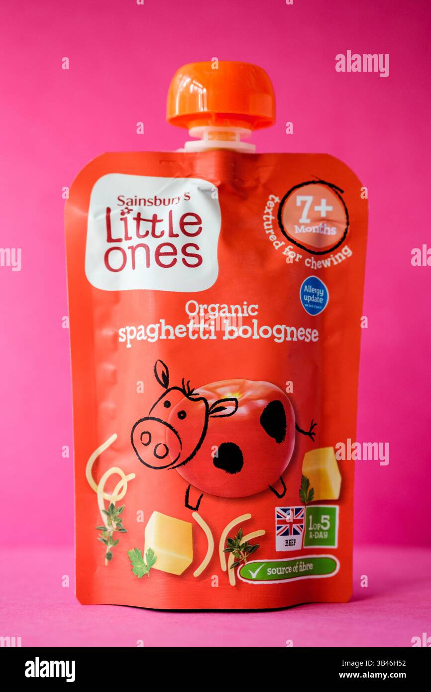London UK, April 30 2025, Sainsburys Little Ones Organic Spaghetti ...