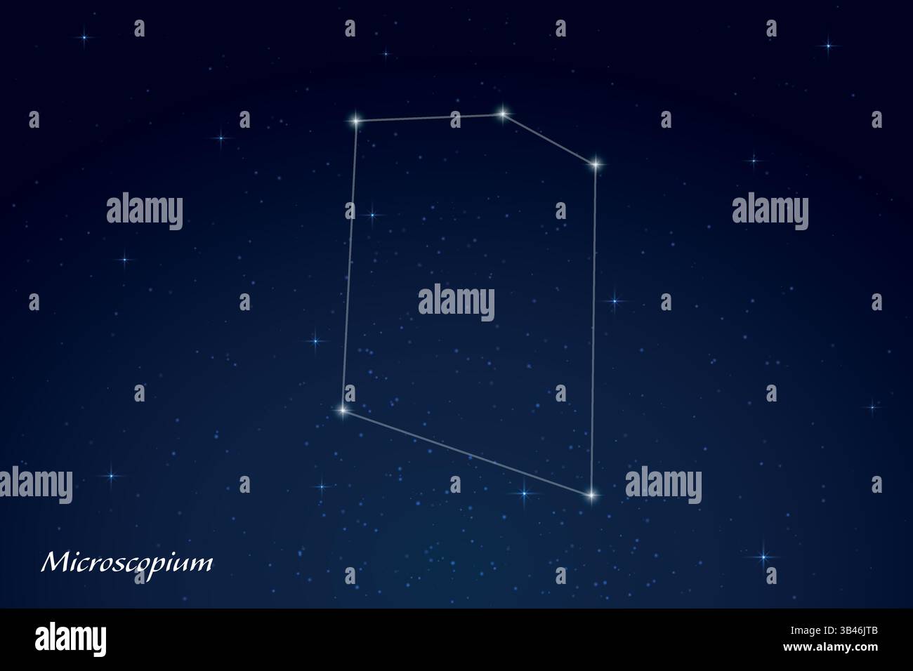 Microscopium constellation featuring labeled stars in a glowing, star ...