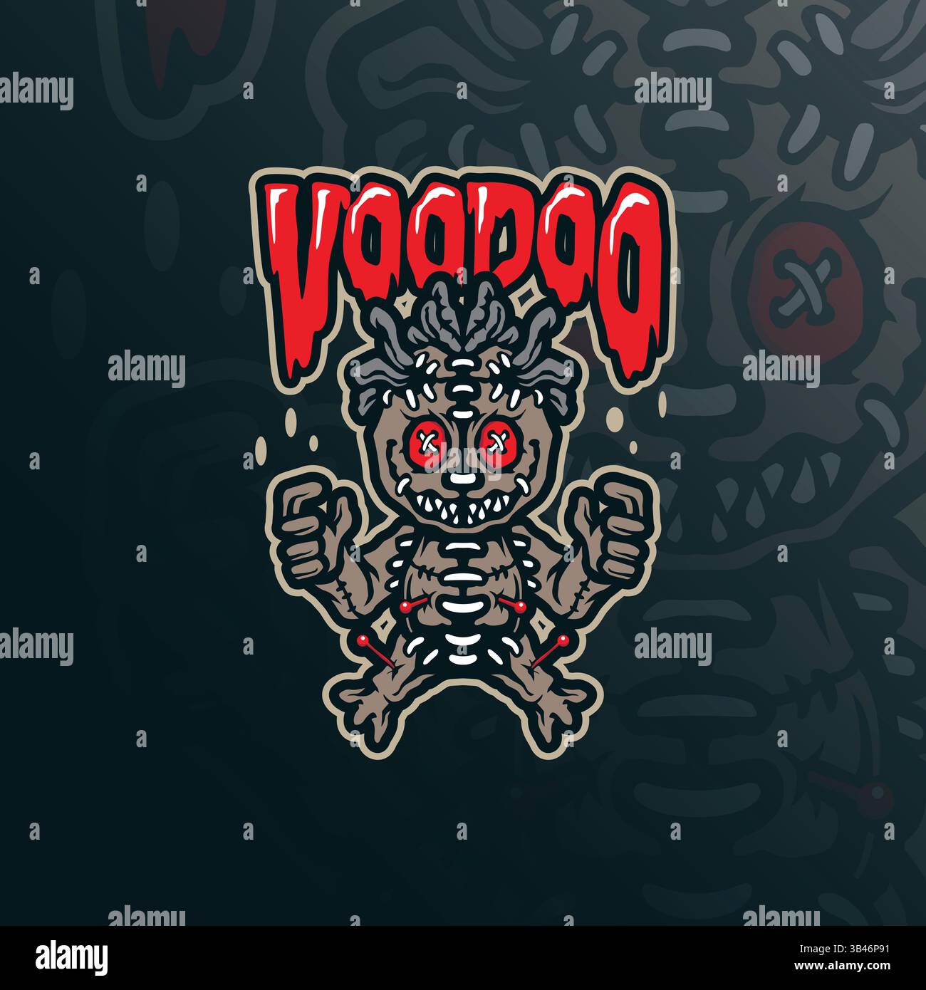 Voodoo mascot logo design vector with modern illustration concept style ...