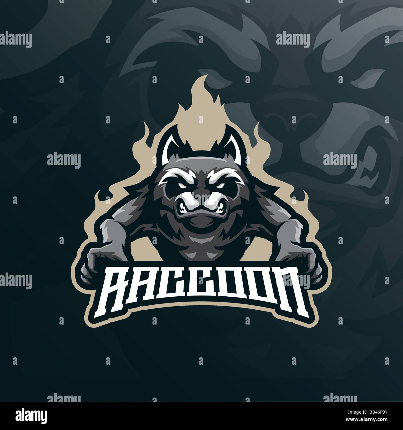 Raccoon mascot logo design vector with modern illustration concept ...