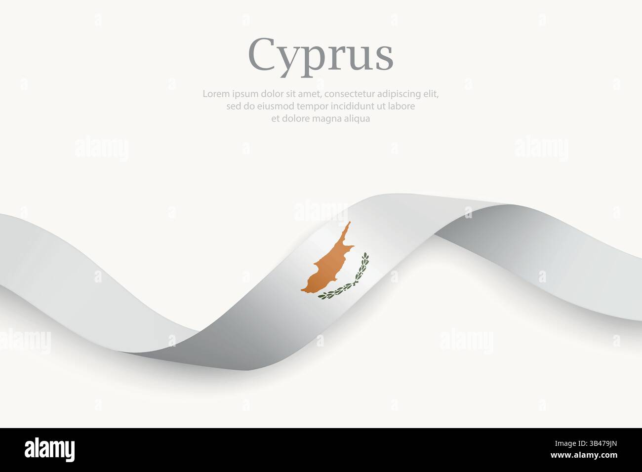 Cyprus flag on Waving ribbon. Template for independence day Stock ...