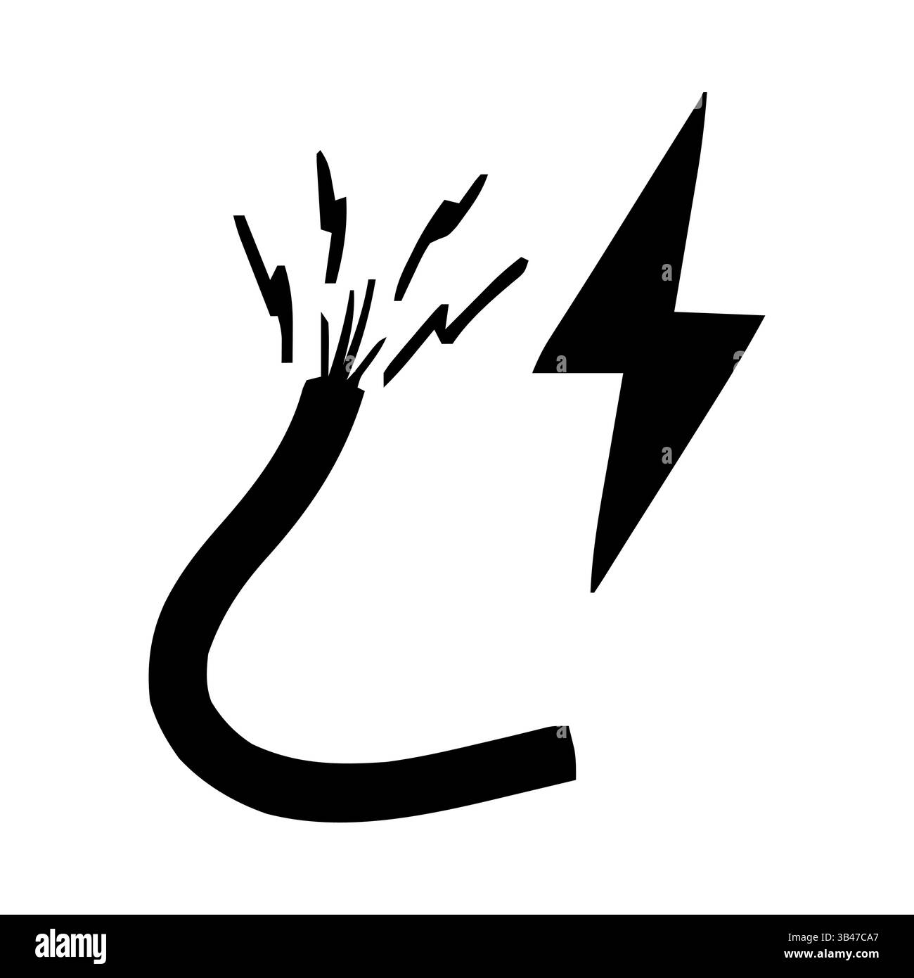 Electrical hazard: cable, lightning, danger, vector Stock Vector Image ...