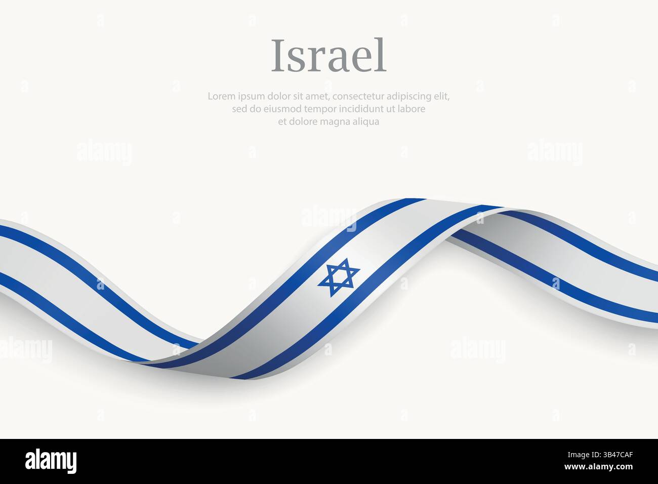 Israel flag on Waving ribbon. Template for independence day Stock ...
