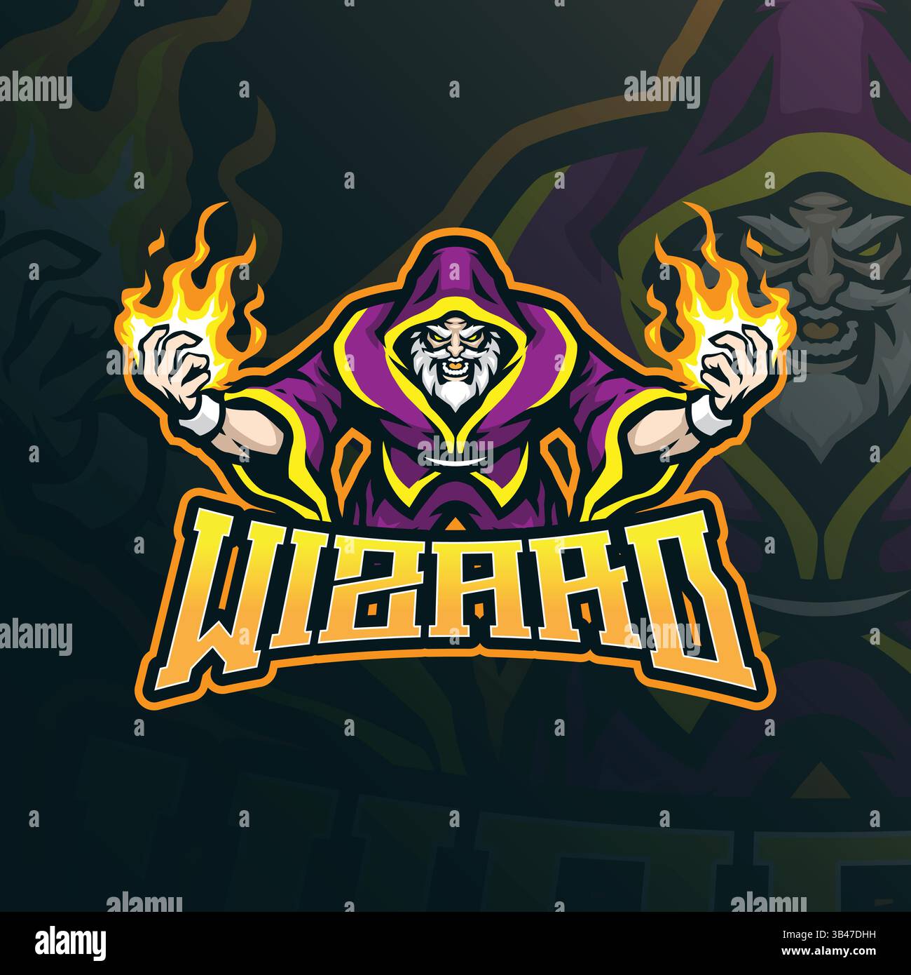 Wizard mascot logo design vector with modern illustration concept style ...